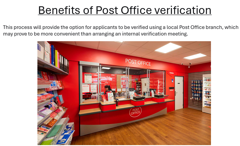 ServiceConnect - KYP - Post Office Verification Process