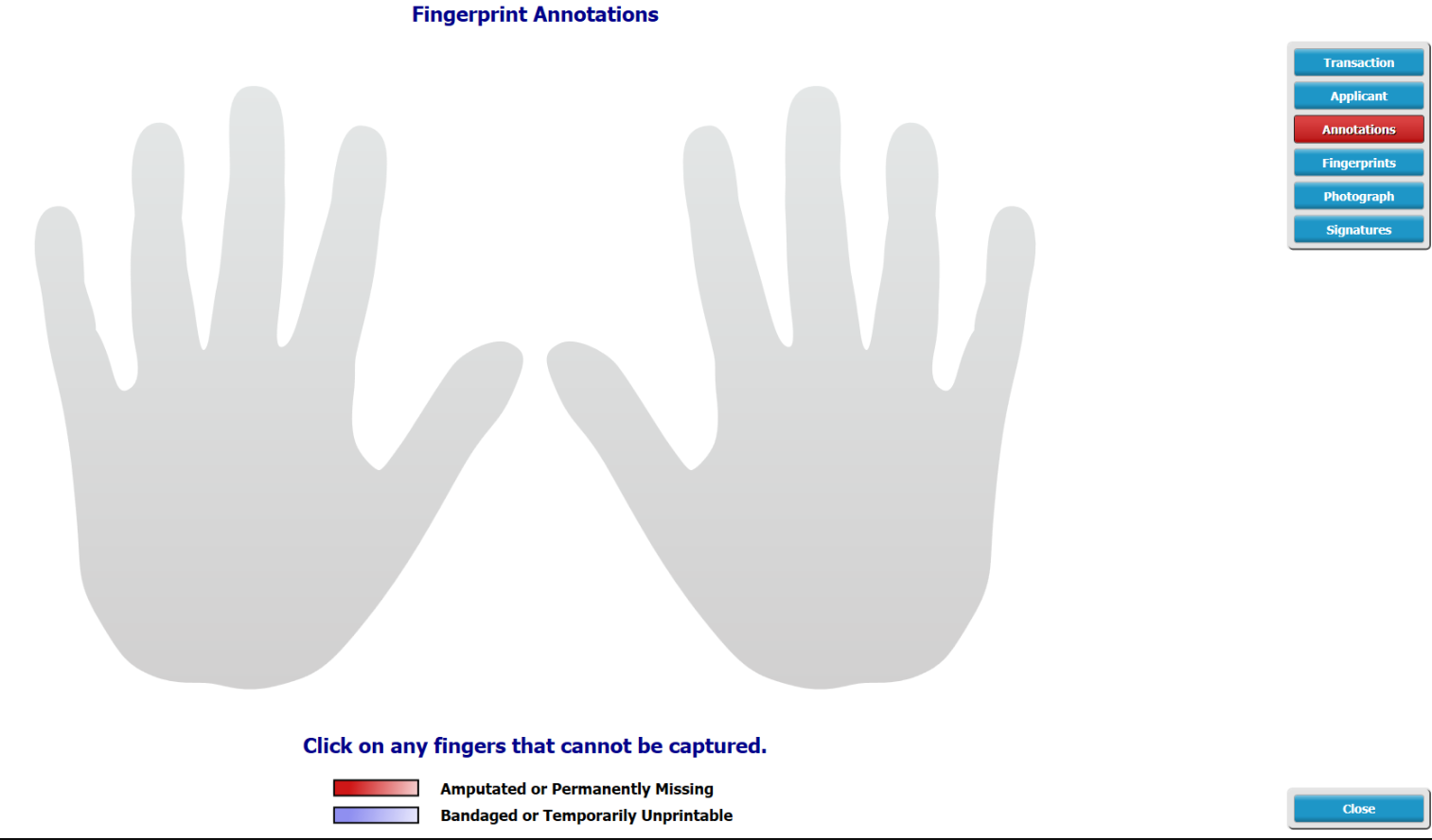 ServiceConnect - PrintScan - Fingerprint Card