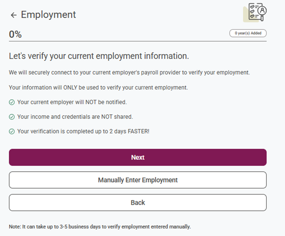 ServiceConnect - Profile Advantage Instant Employment Tool
