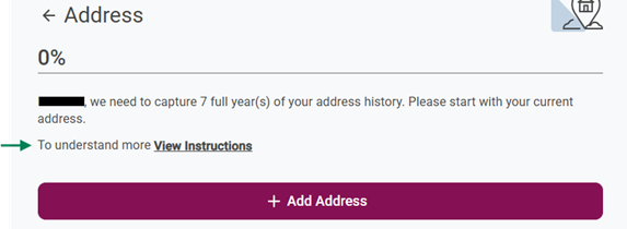 ServiceConnect - How do I enter my address history into my profile?