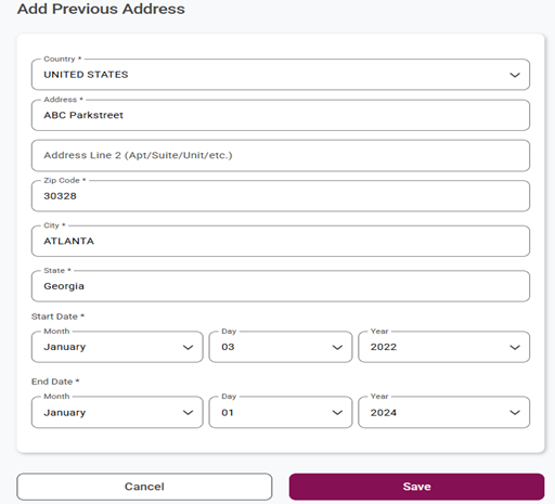 ServiceConnect - How do I enter my address history into my profile?
