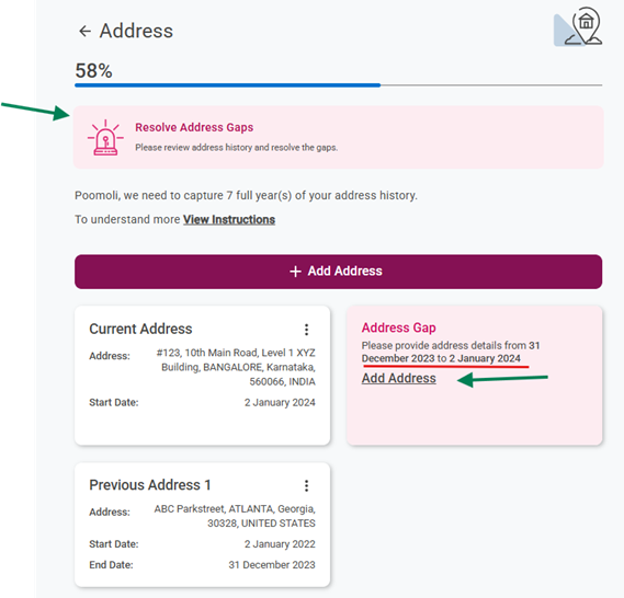 ServiceConnect - How do I enter my address history into my profile?